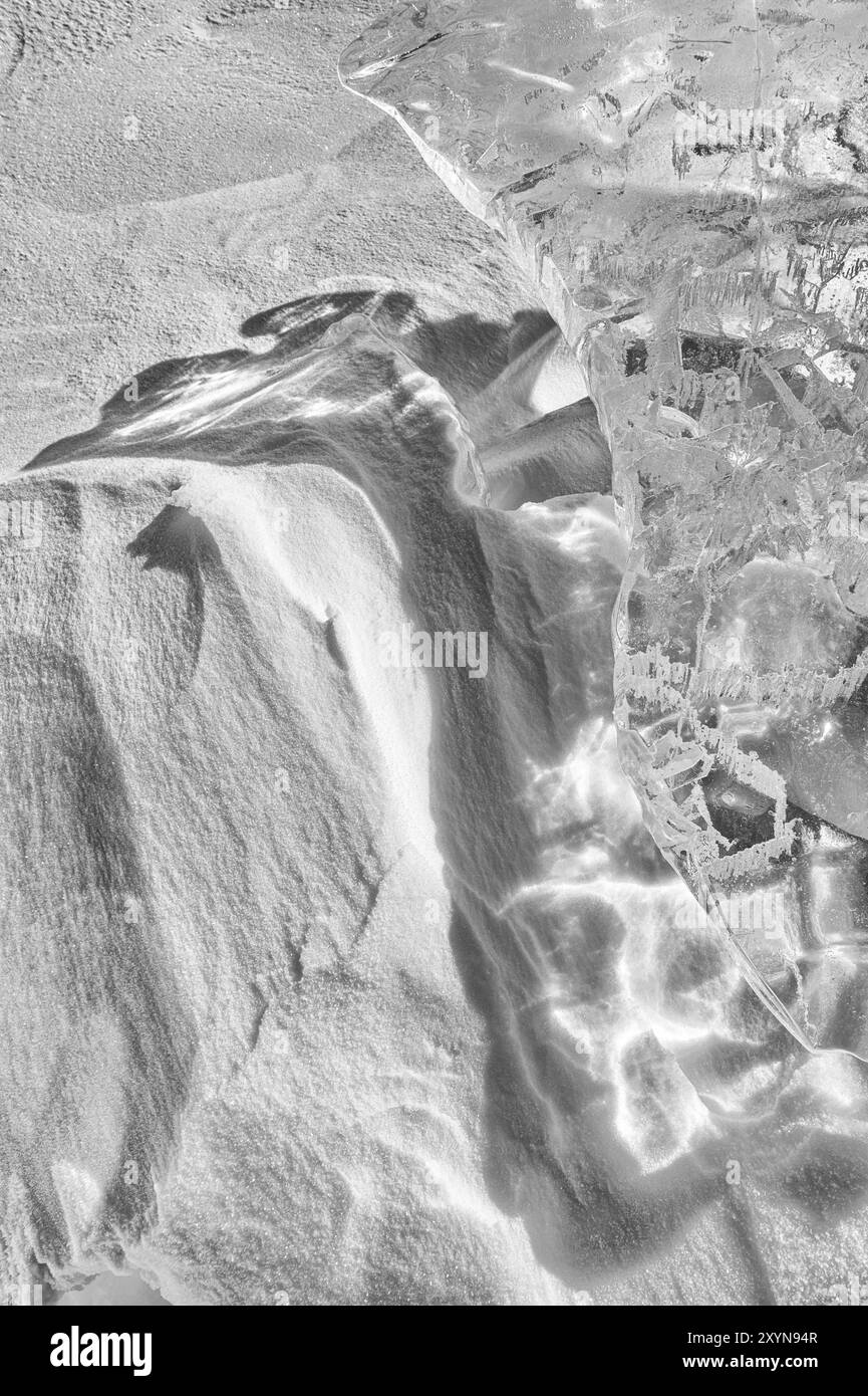 Ice floe on black Black and White Stock Photos & Images - Alamy