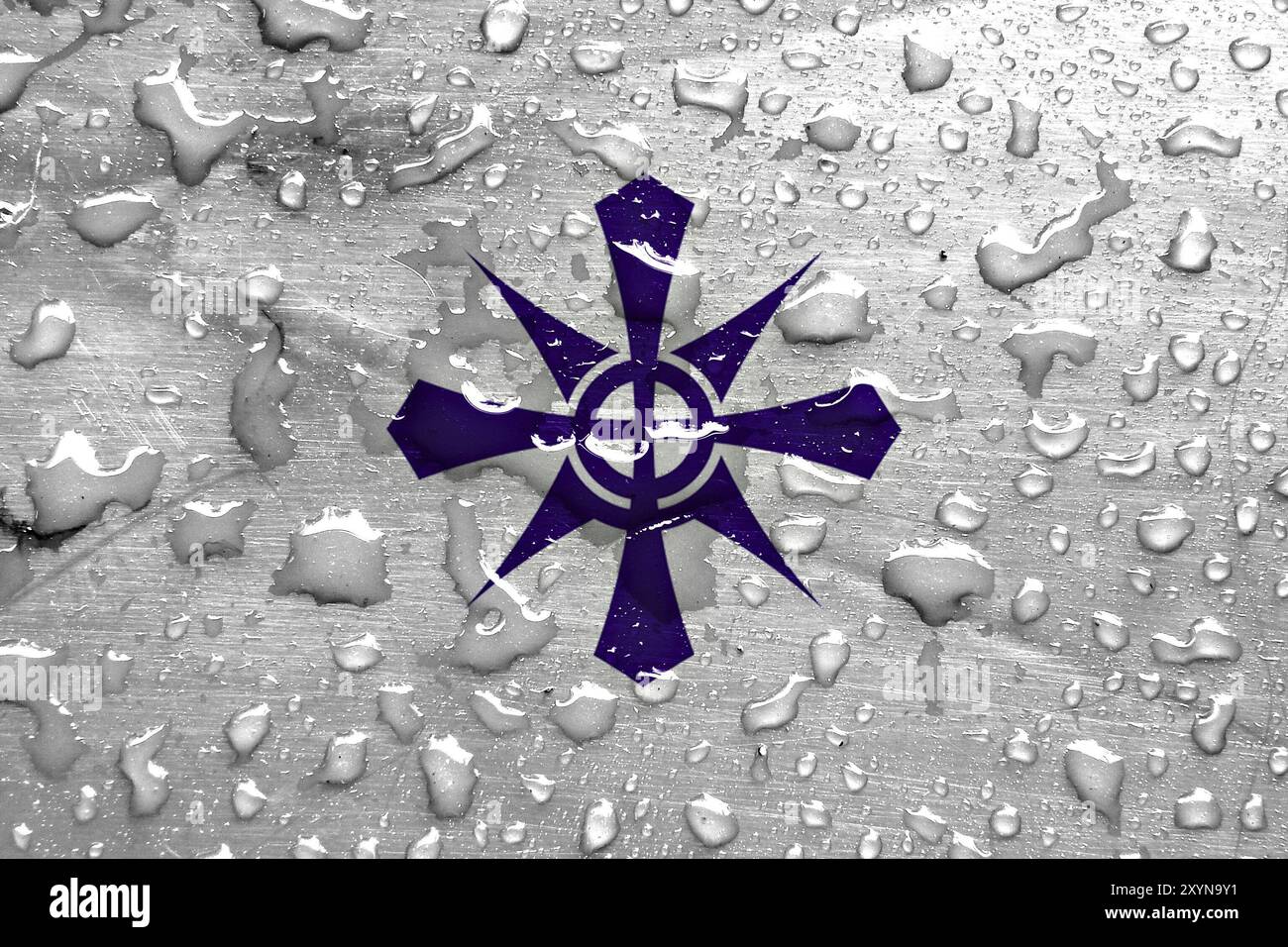 Flag of Handa with rain drops Stock Photo - Alamy