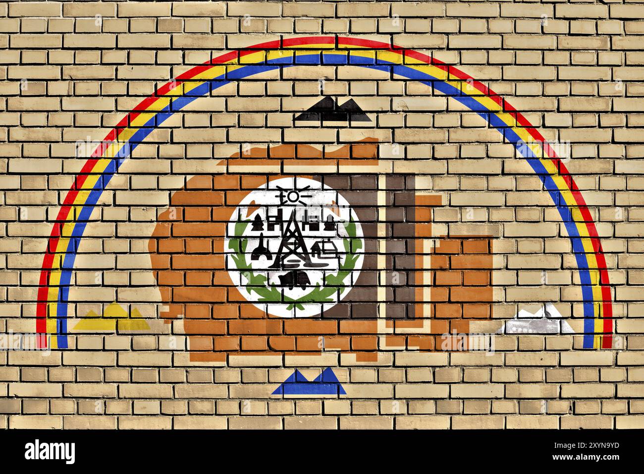 Flag of Navajo Nation painted on brick wall Stock Photo - Alamy
