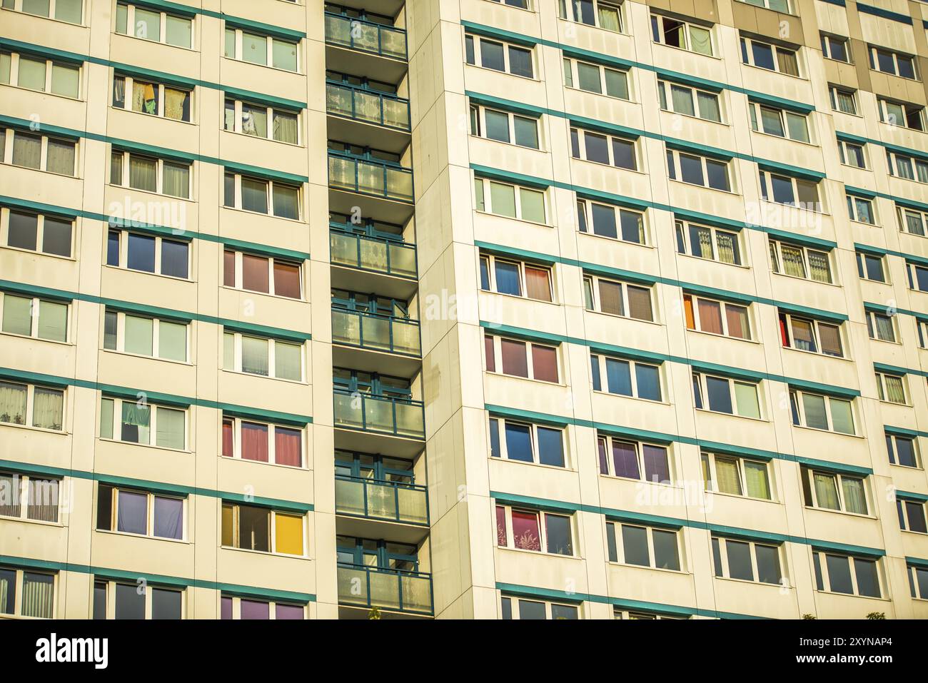 Apartment block, also known as a prefabricated building, in the former ...