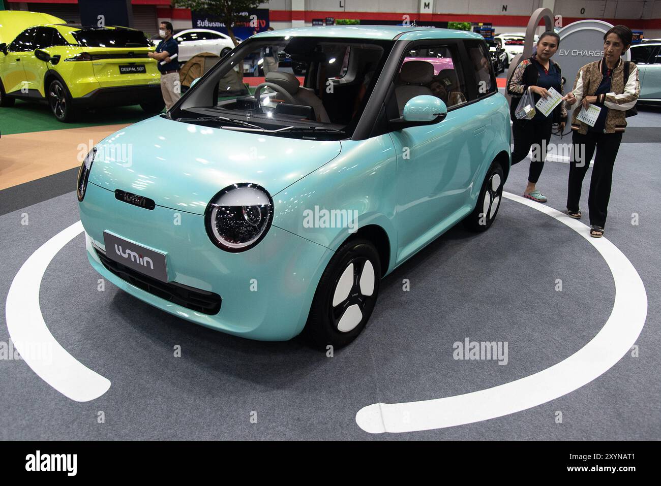Bangkok, Thailand. 30th Aug, 2024. Visitors inspect a Changan Lumin car during the Thailand Big ...