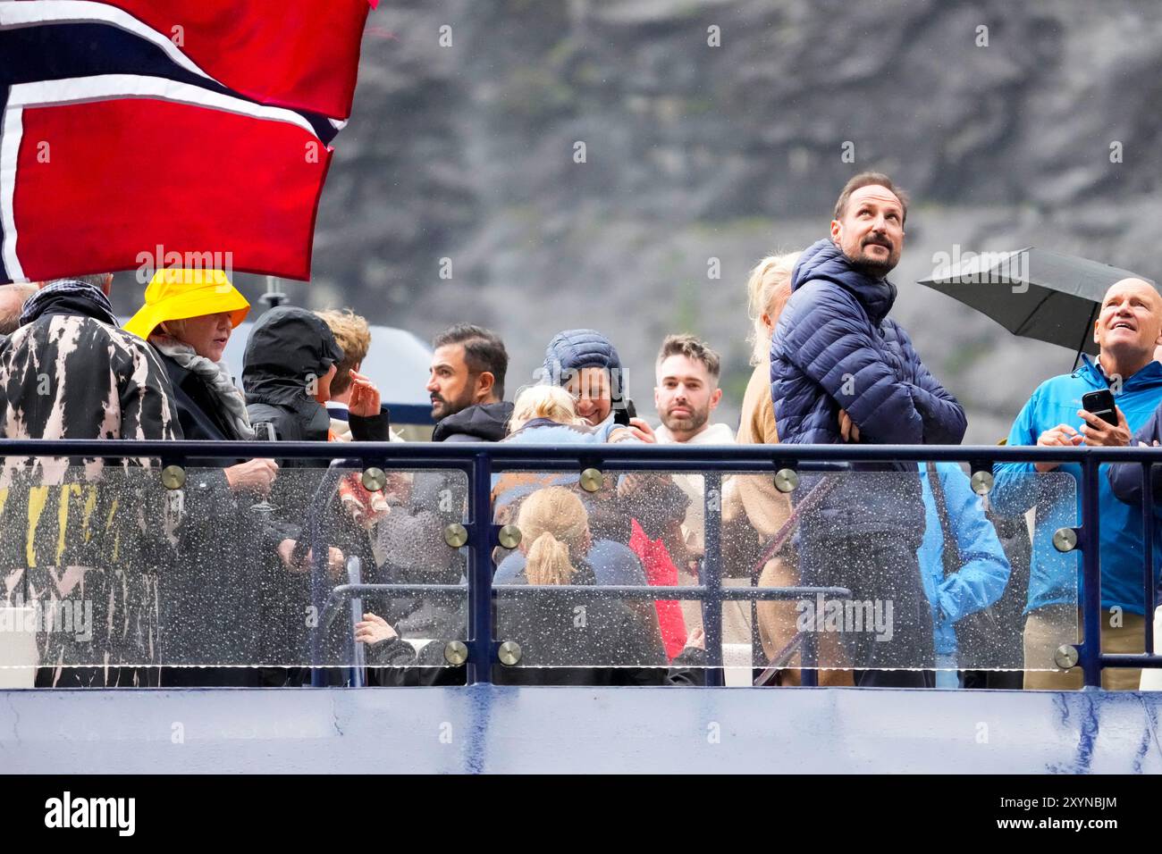 Ålesund 20240830. Crown Prince Haakon on one of the boats that ...