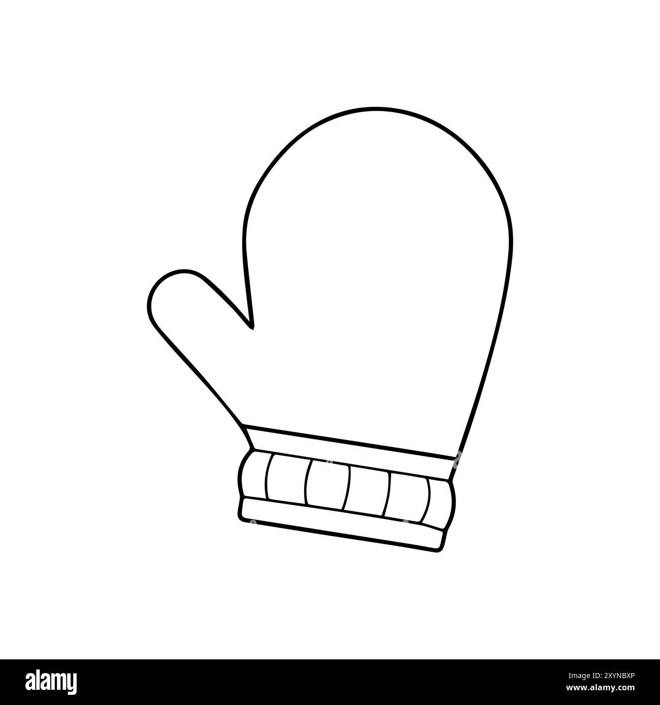 Set of winter silhouettes in black, outline. Mittens. Isolated Stock ...