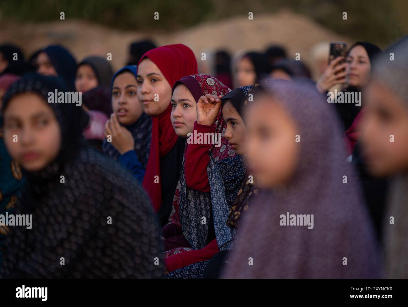 Gaza Strip, Palestine. May 2, 2022: Palestinian Muslims perform prayers ...