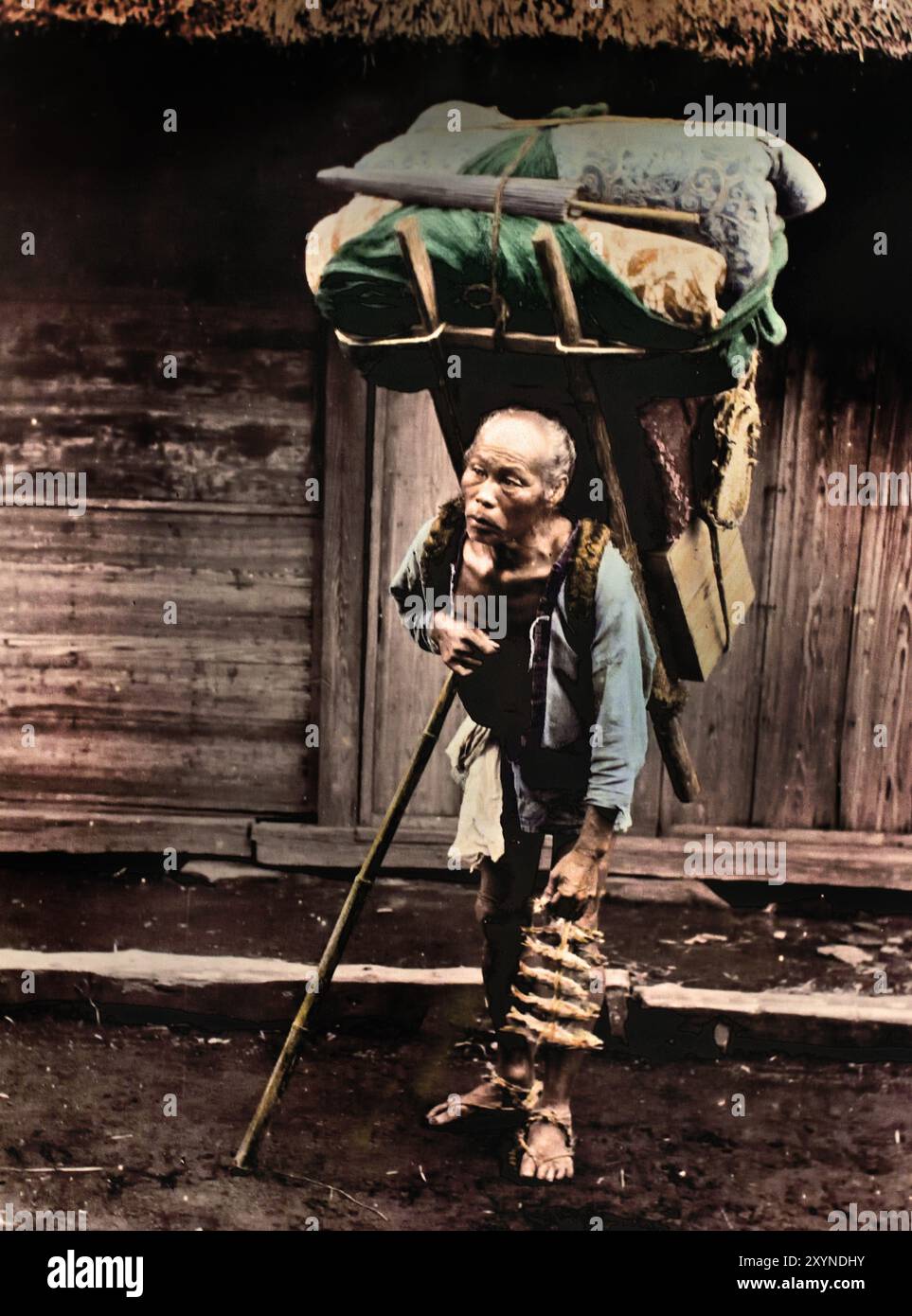 Mountain guide or Porter 1886-1890 by Adolfo Farsari (1841–1898), an ...