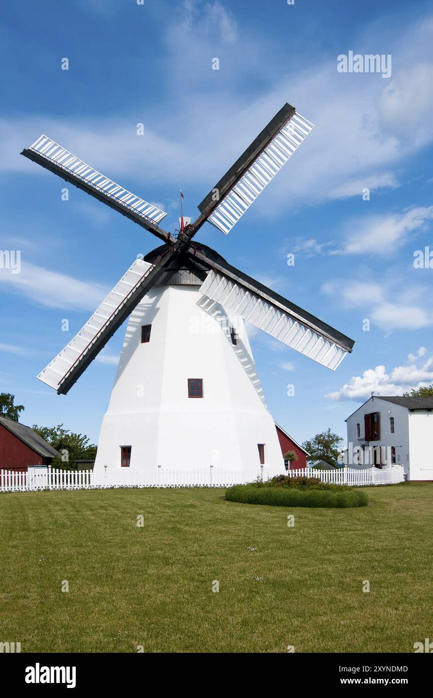 Functional windmill near Aarsdale on Bornholm in Denmark. Property ...