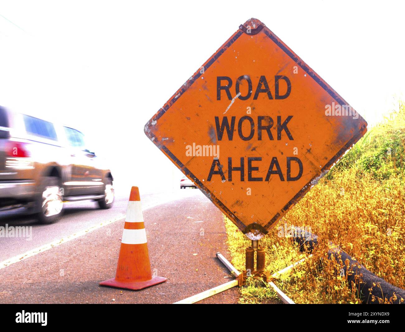 Road construction sign reading hi-res stock photography and images - Alamy