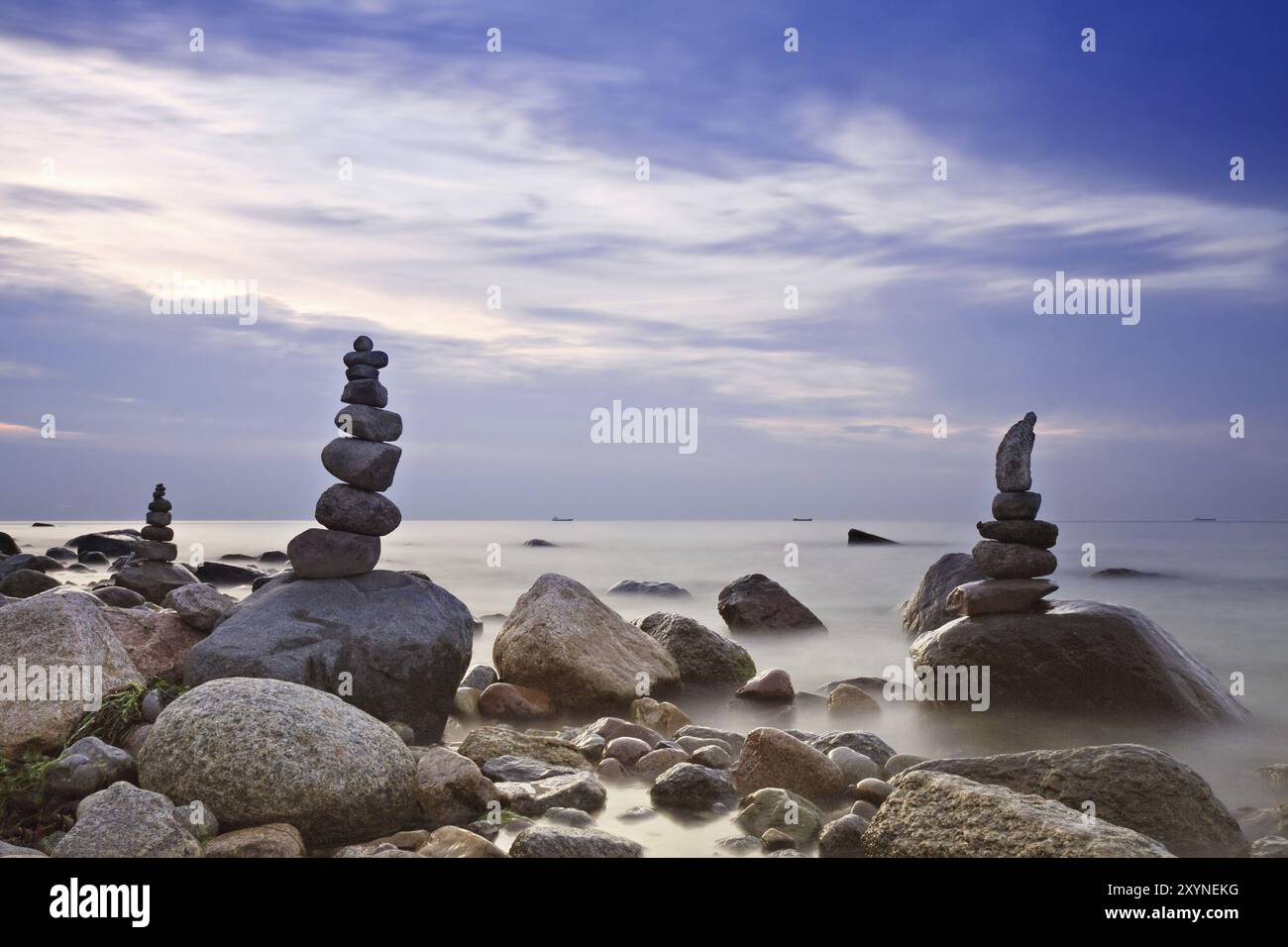 Stone towers on the Baltic coast Stock Photo - Alamy