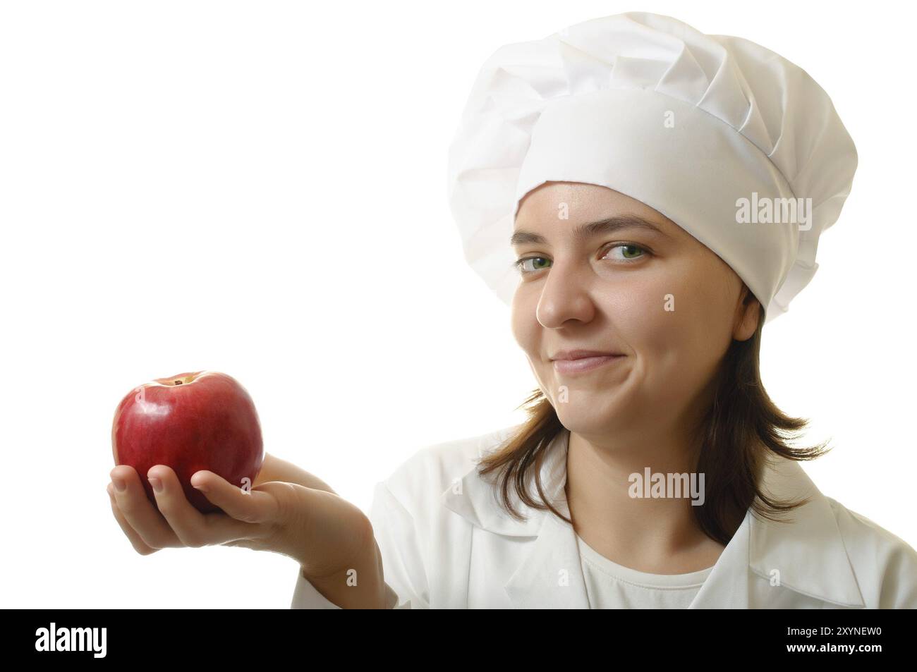 Woman chef smiles holds plate hi-res stock photography and images - Alamy