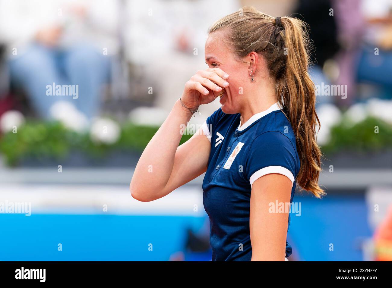 PARIS, FRANCE - AUGUST 30: Jinte Bos of the Netherlands reacts after ...