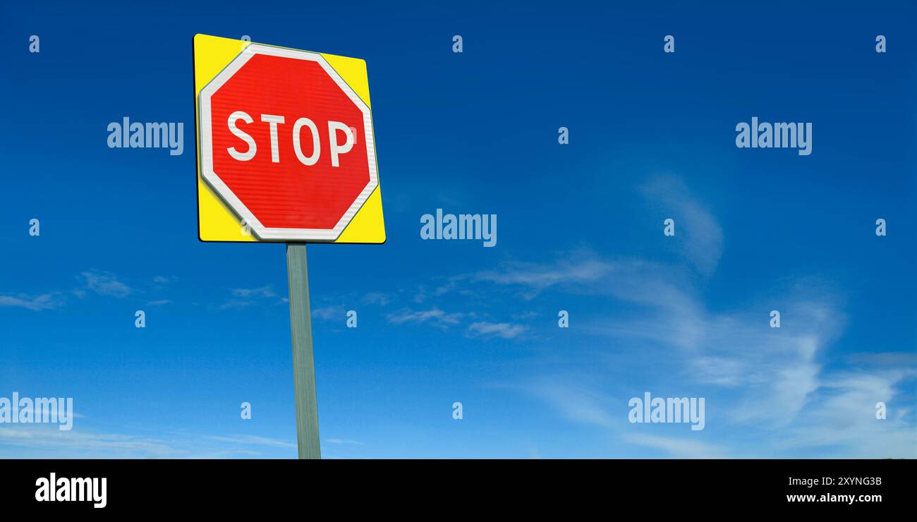 International stop road sign Stock Photo - Alamy