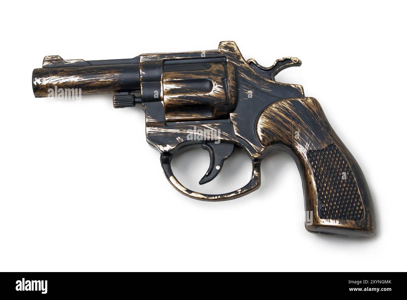 Handgun weapon, crime gun toy isolated on white Stock Photo - Alamy