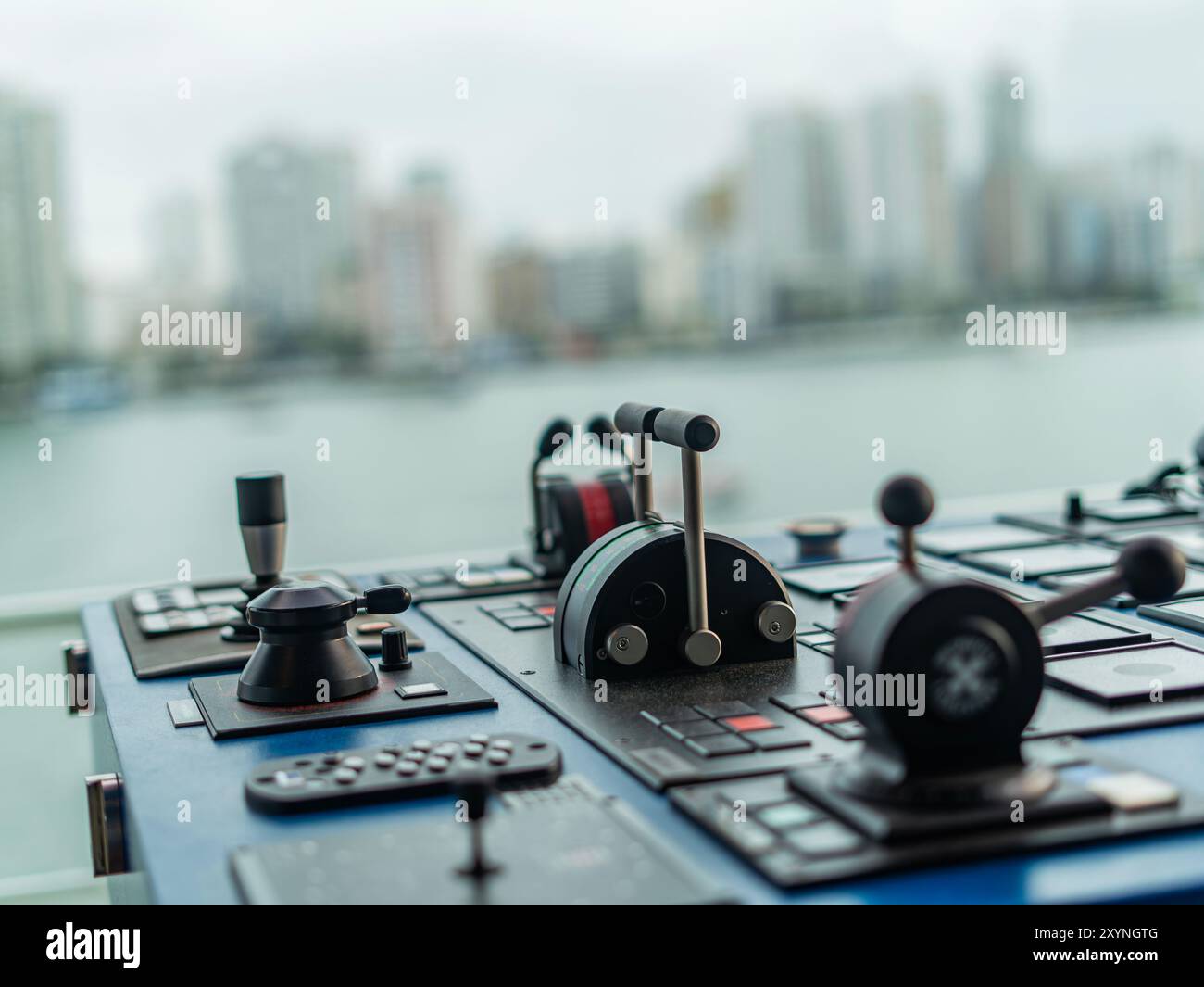 Ship control on the bridge Stock Photo - Alamy