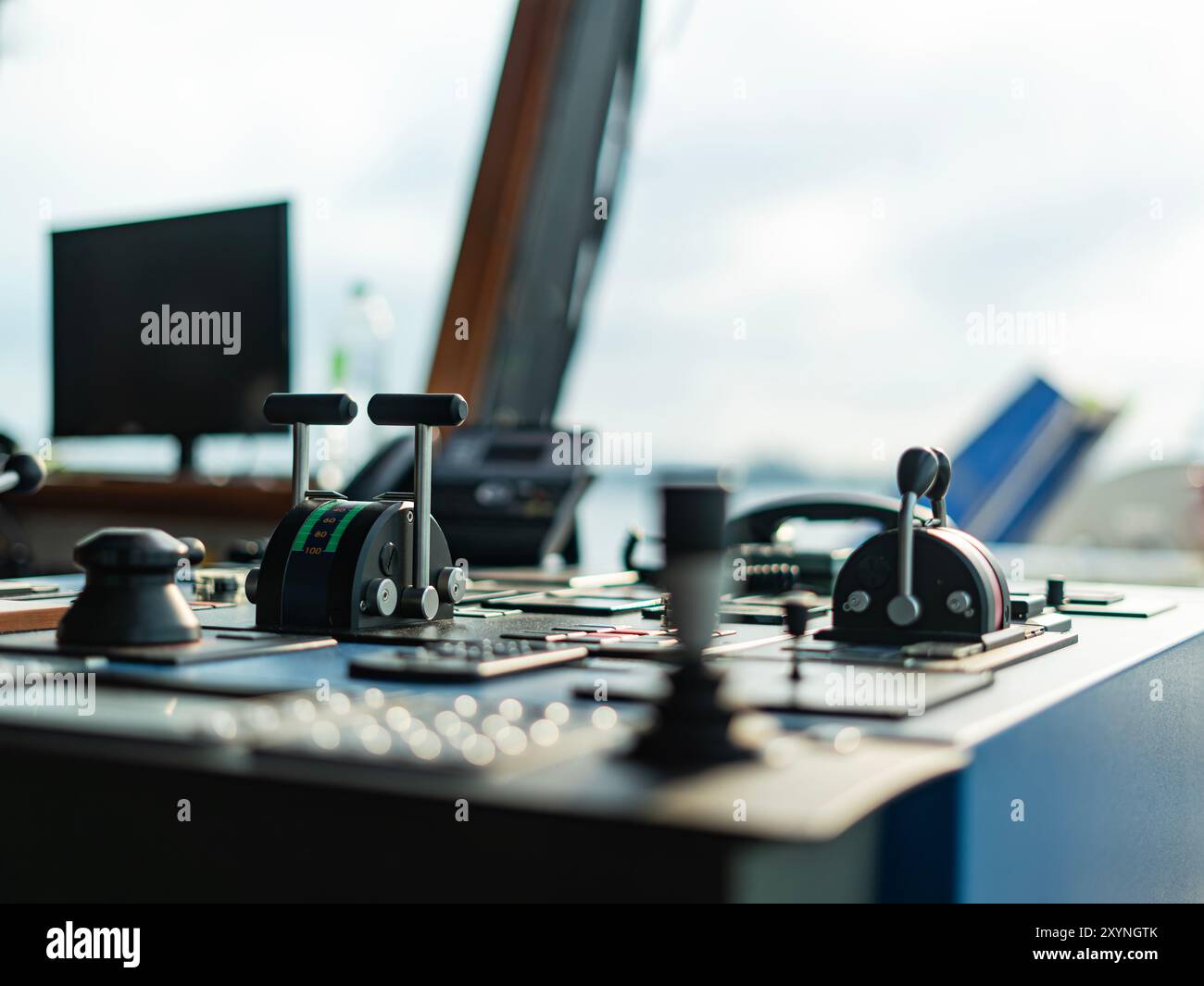 Ship control on the bridge Stock Photo - Alamy