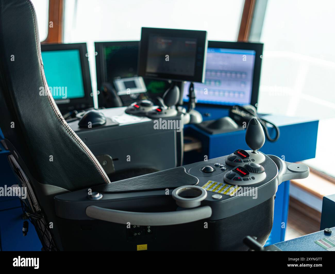 Ship control on the bridge Stock Photo - Alamy