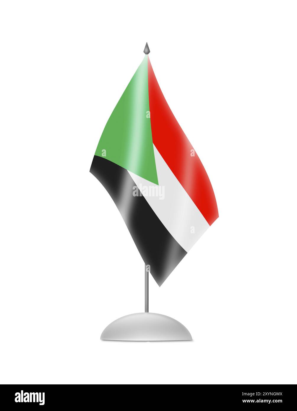 The Sudan flag. Table Flag. Isolated on white Stock Photo - Alamy