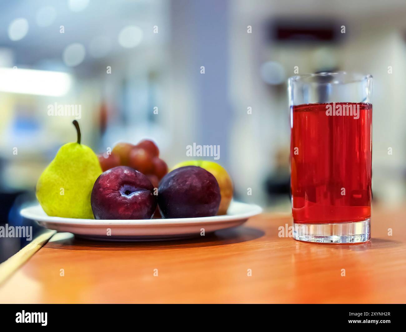 Fruit plate with fruit juice Stock Photo - Alamy