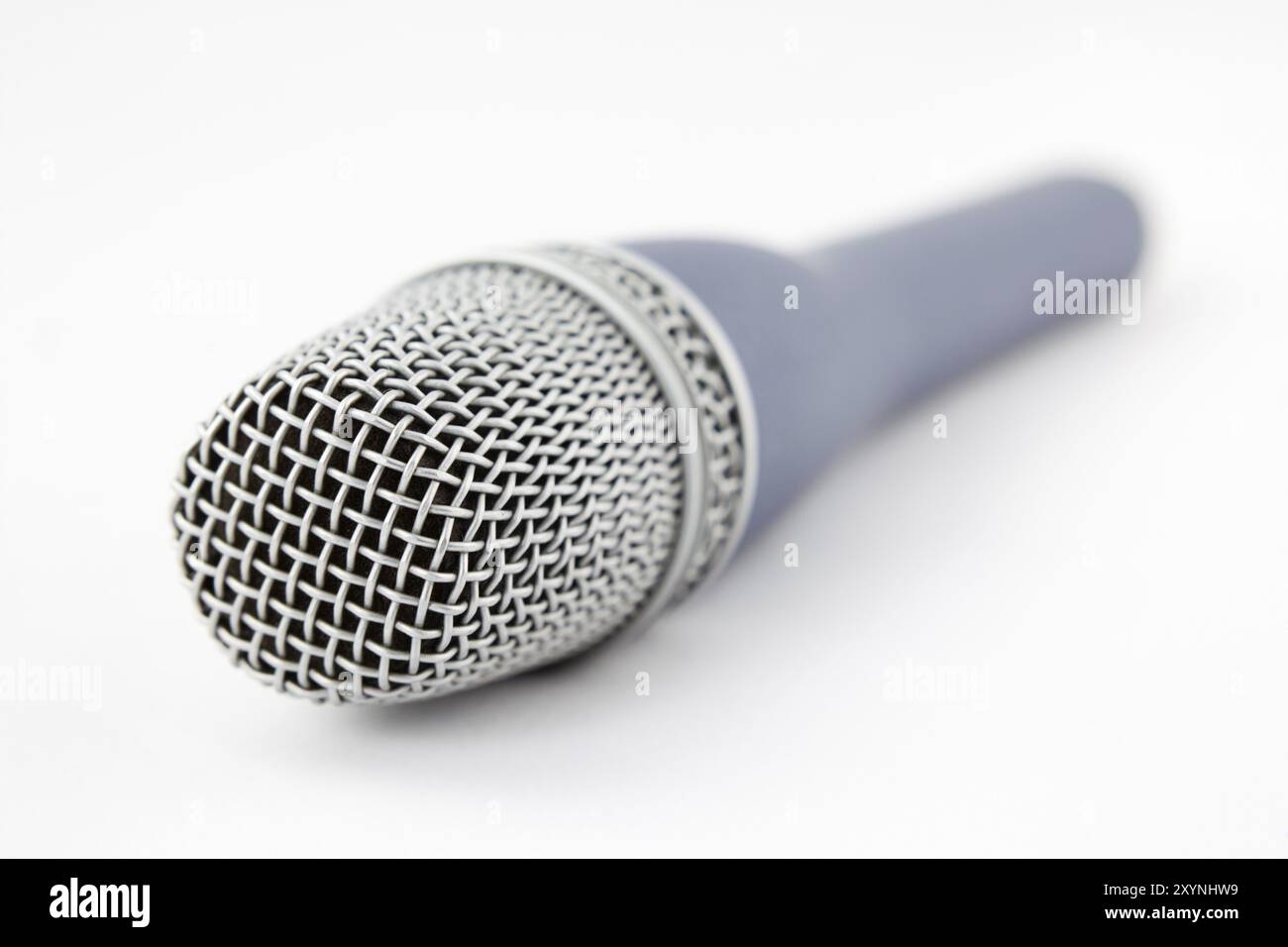 Microphone Vocal signal transducer with white background Stock Photo ...