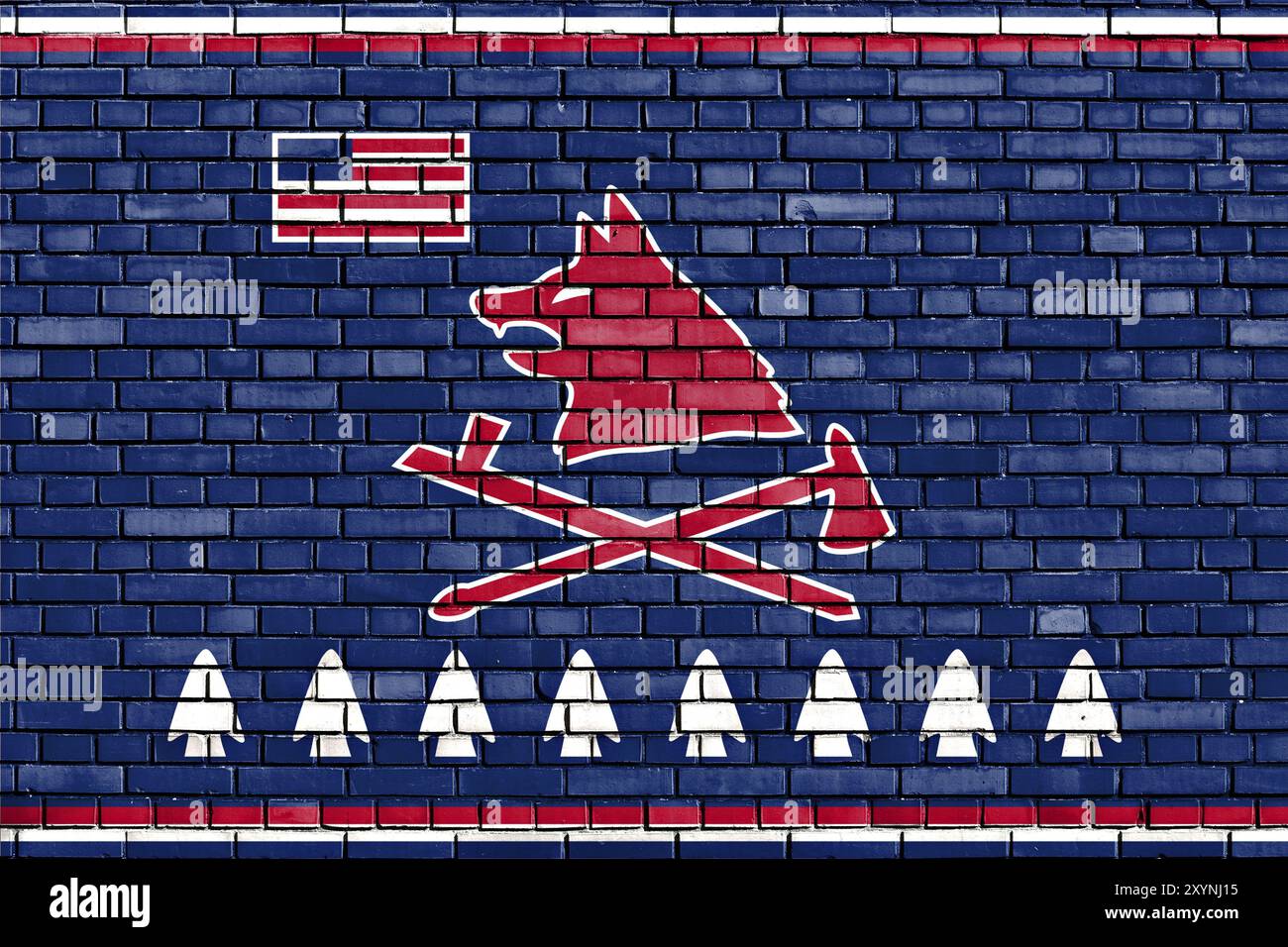Flag of Pawnee painted on brick wall Stock Photo - Alamy