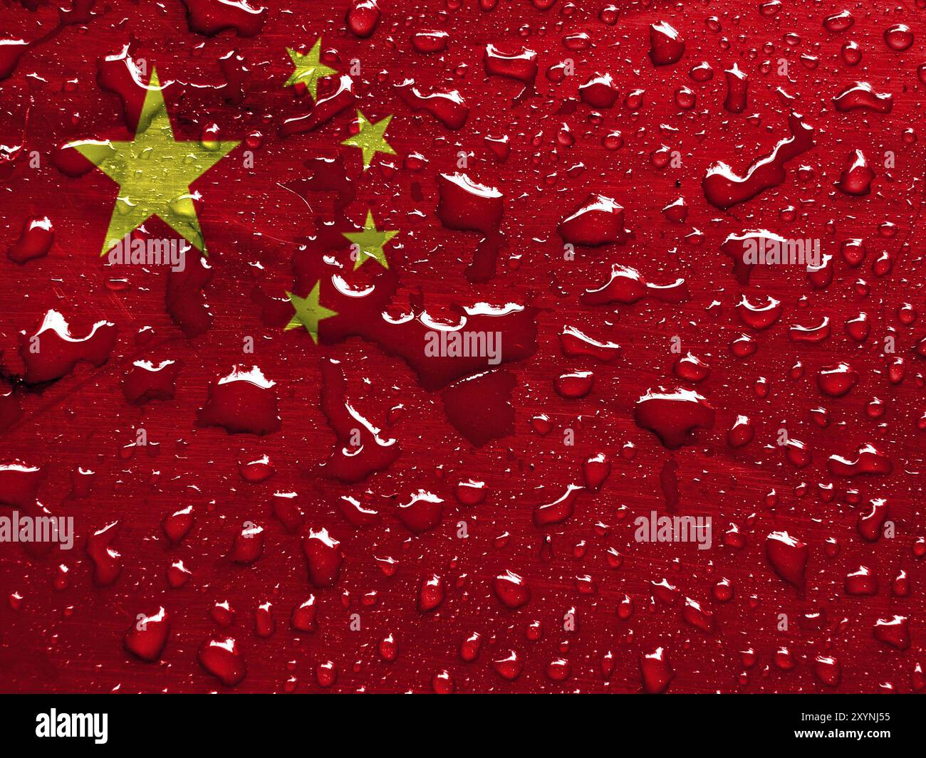 Flag of China with rain drops Stock Photo - Alamy