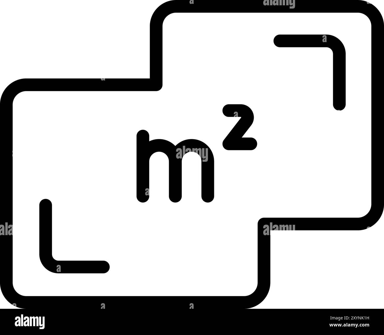 Square Meter Icon Place Dimension Outline Pictogram Flat Area In Square Meters Measuring