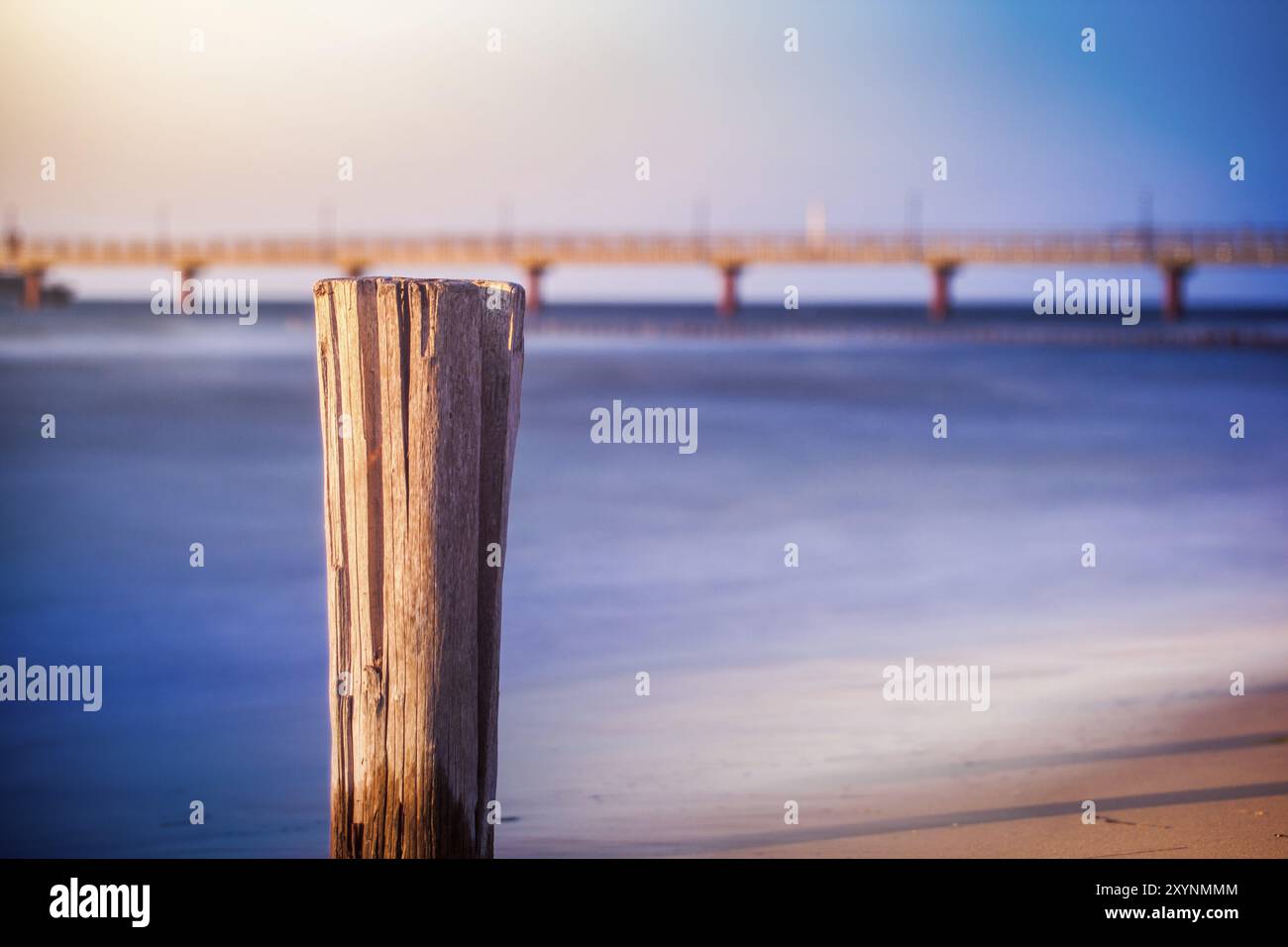 Smooth water around a column Stock Photo - Alamy
