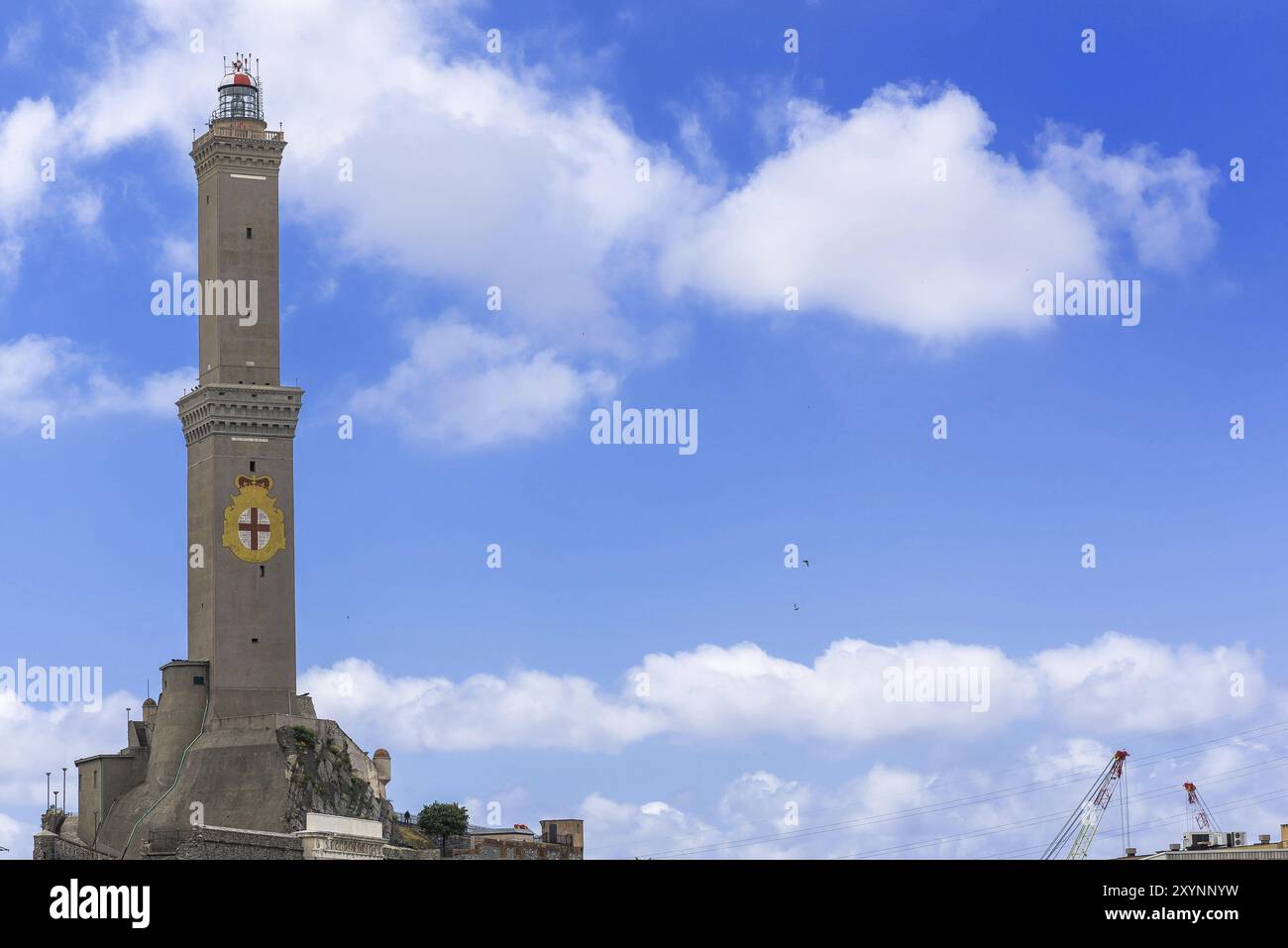 The lighthouse of Genoa, called Lanterna, symbol of the italian city ...