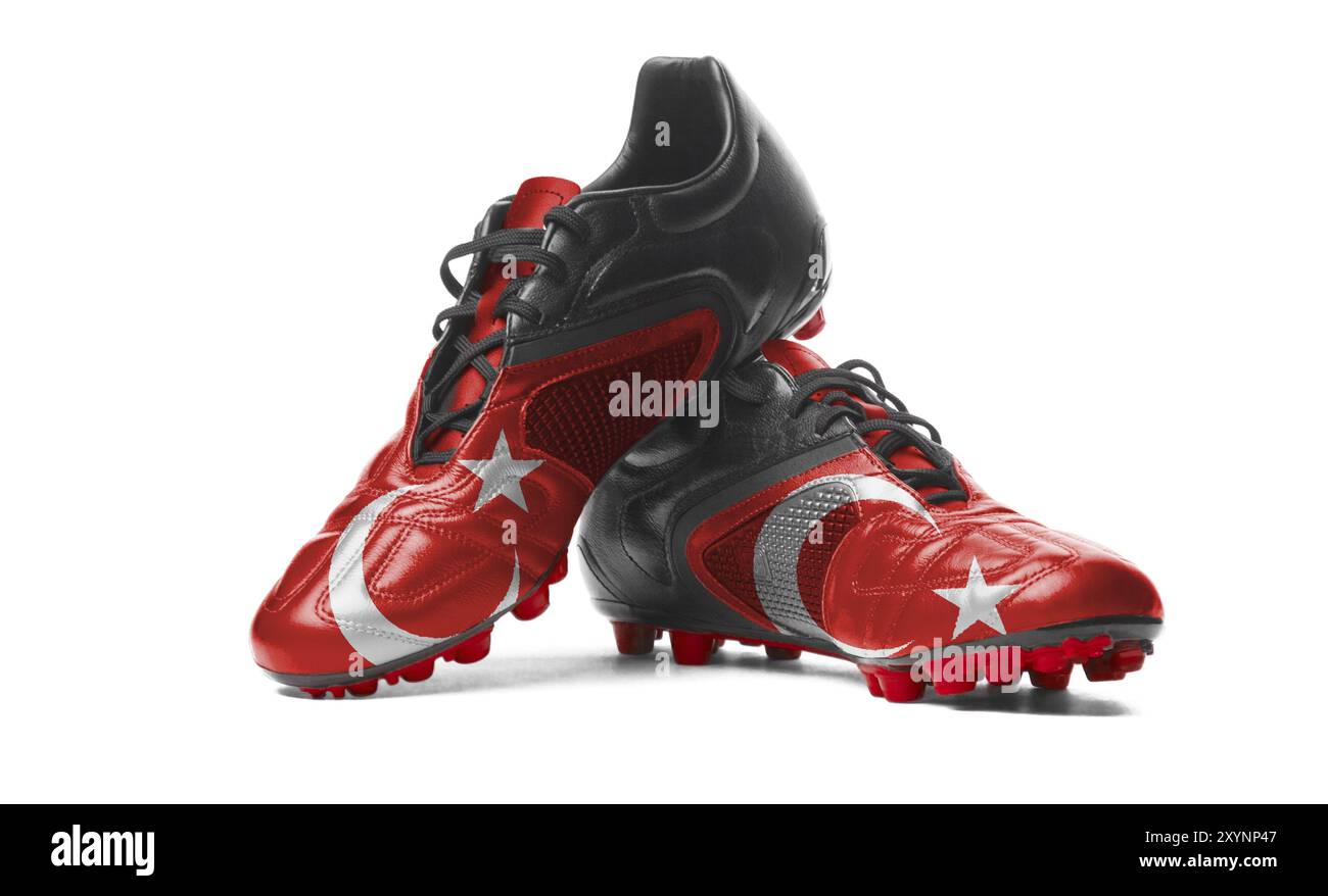 Football boots isolated on white Cut Out Stock Images & Pictures - Alamy