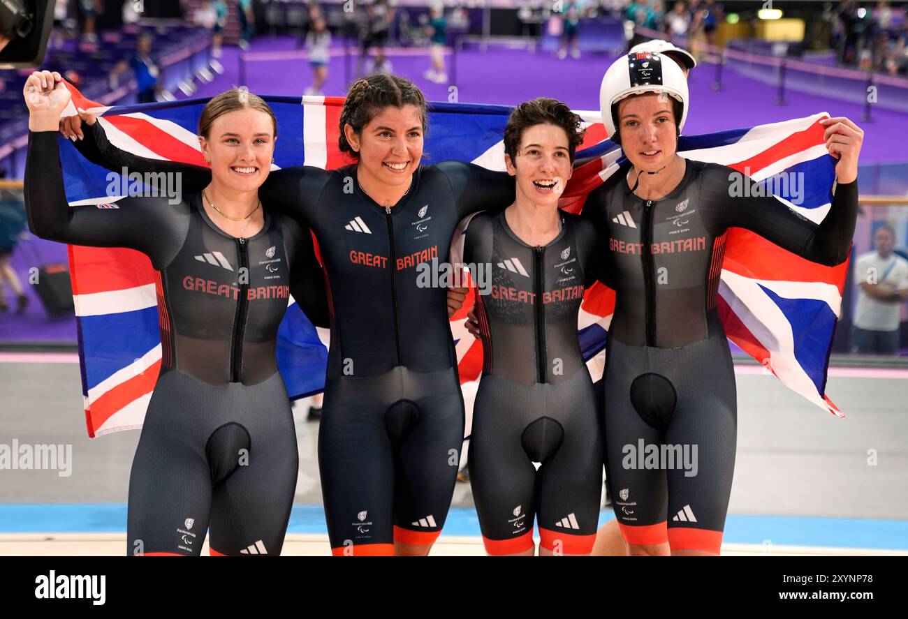 Geat Britain's Elizabeth Jordan and pilot Dannielle Khan alongside ...
