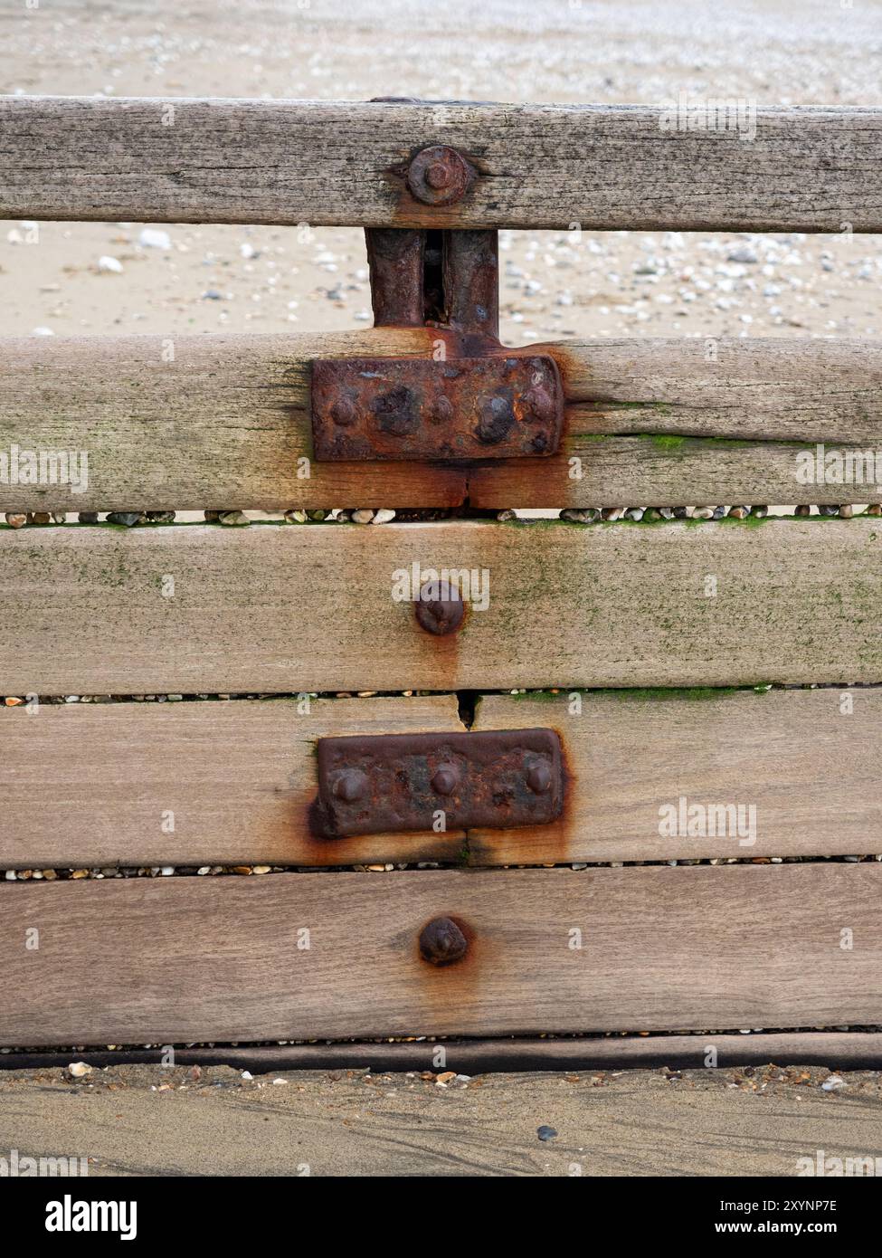 close up detail of a rusty rusting metal nuts bolts washers fittings on ...