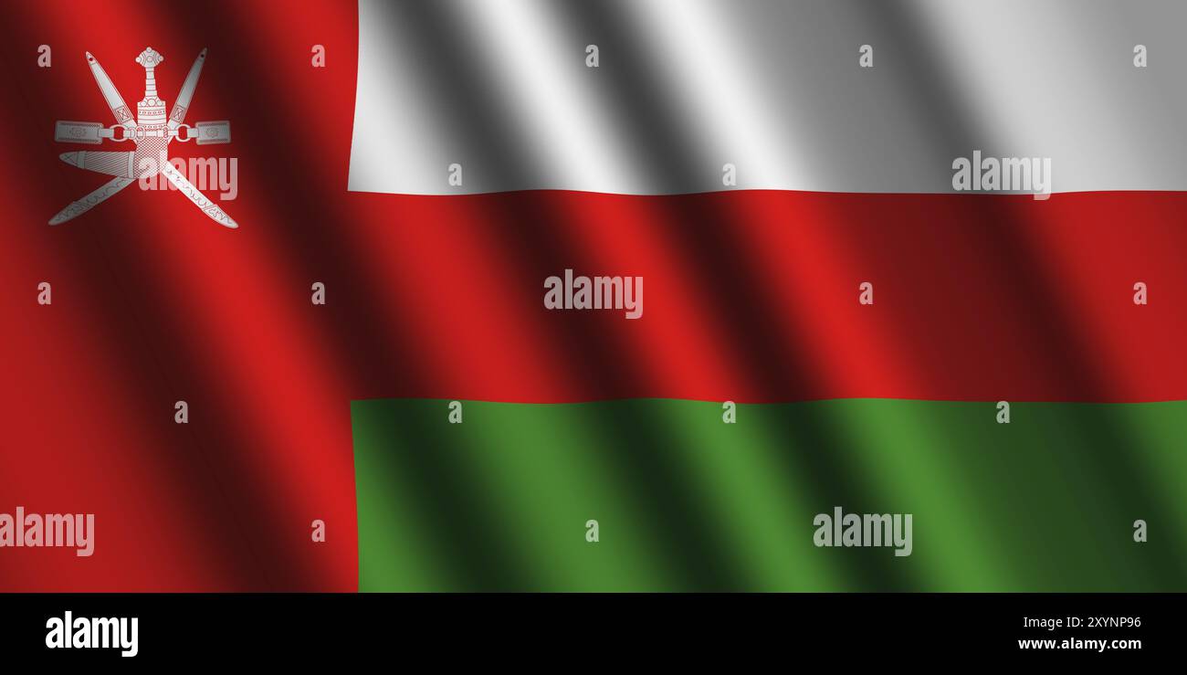 The Oman flag flying in the wind Stock Photo - Alamy