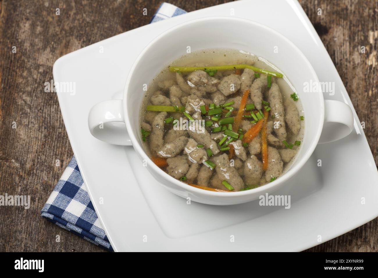 Liver spaetzle soup hi-res stock photography and images - Alamy