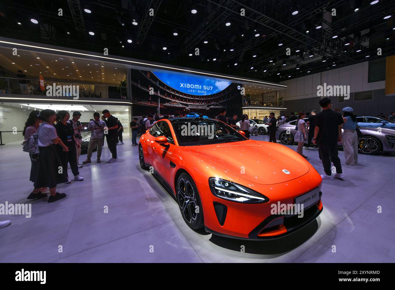 Chengdu, China's Sichuan Province. 30th Aug, 2024. A Xiaomi SU7 car is on display during Chengdu ...