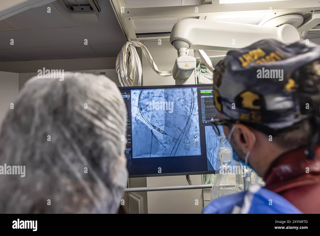 Istanbul, Turkey February 29, 2024; X-ray for valvular replacement with ...