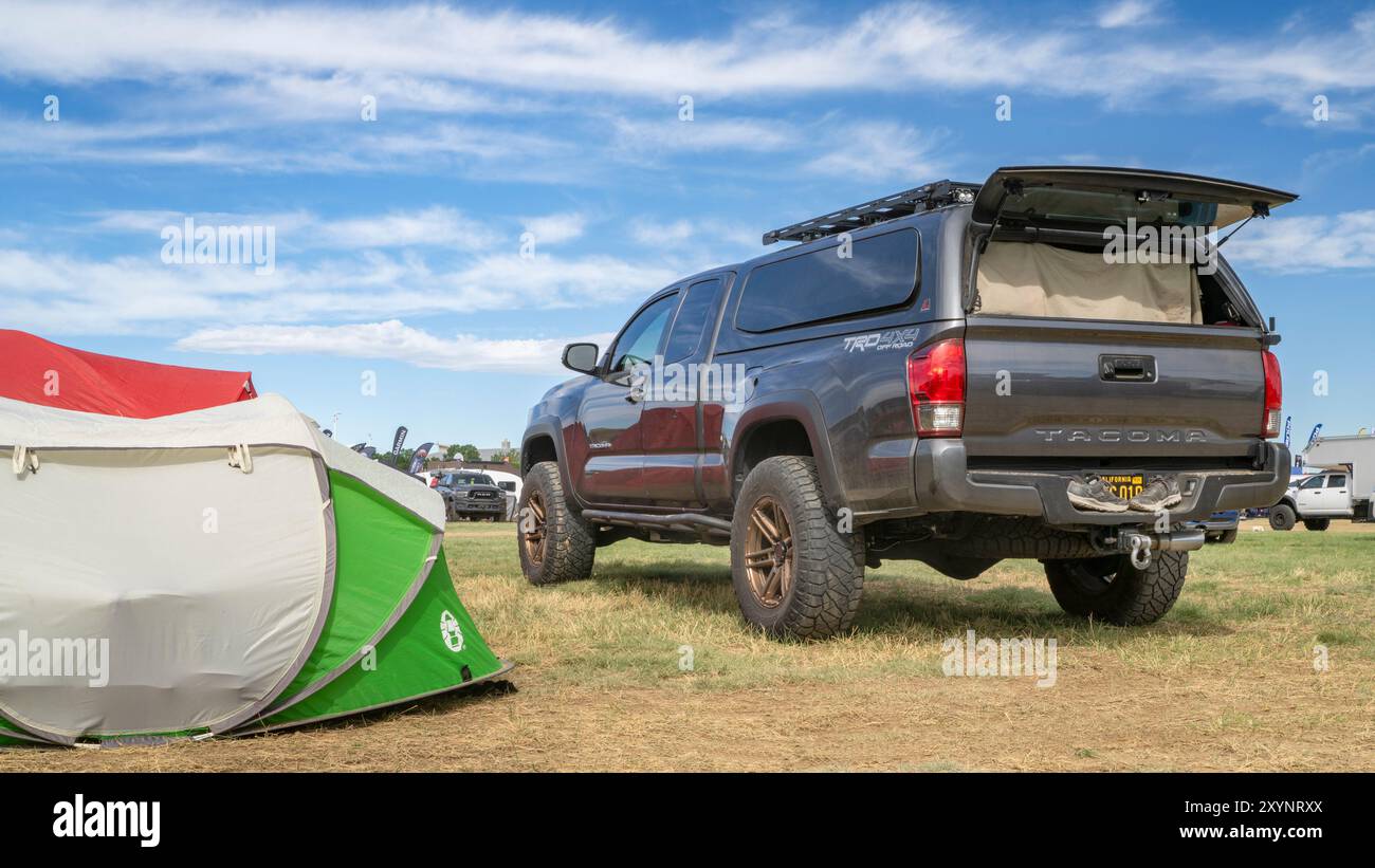 Loveland, CO, USA - August 25, 2024: Toyota Tacoma TRD truck with Leer ...