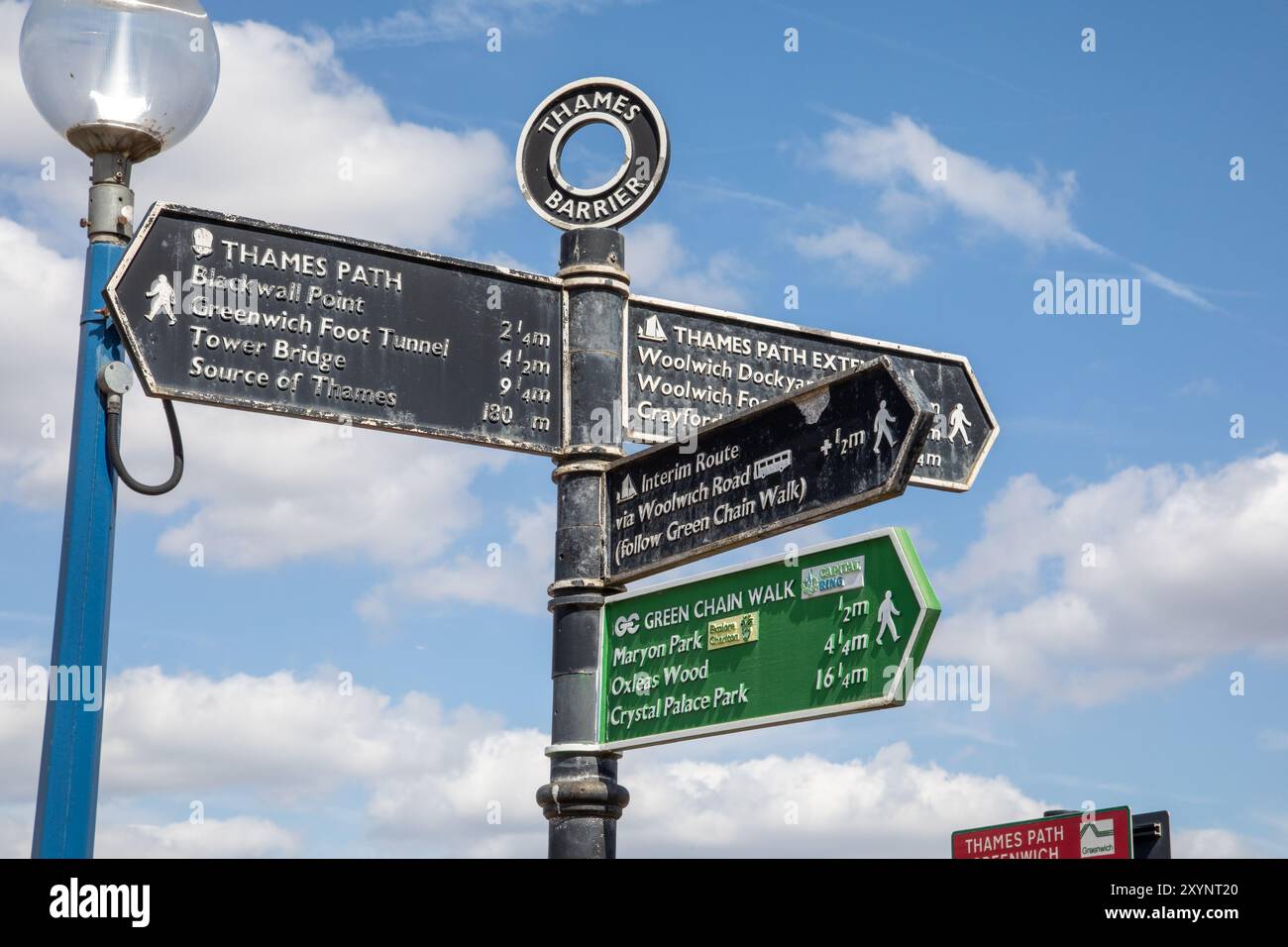 Thames pathway signage and walkway from Woolwich London with directions ...