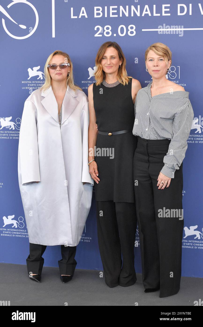 Venice, Italy. 30th Aug, 2024. Sara Forestier, Camille Cottin and India ...