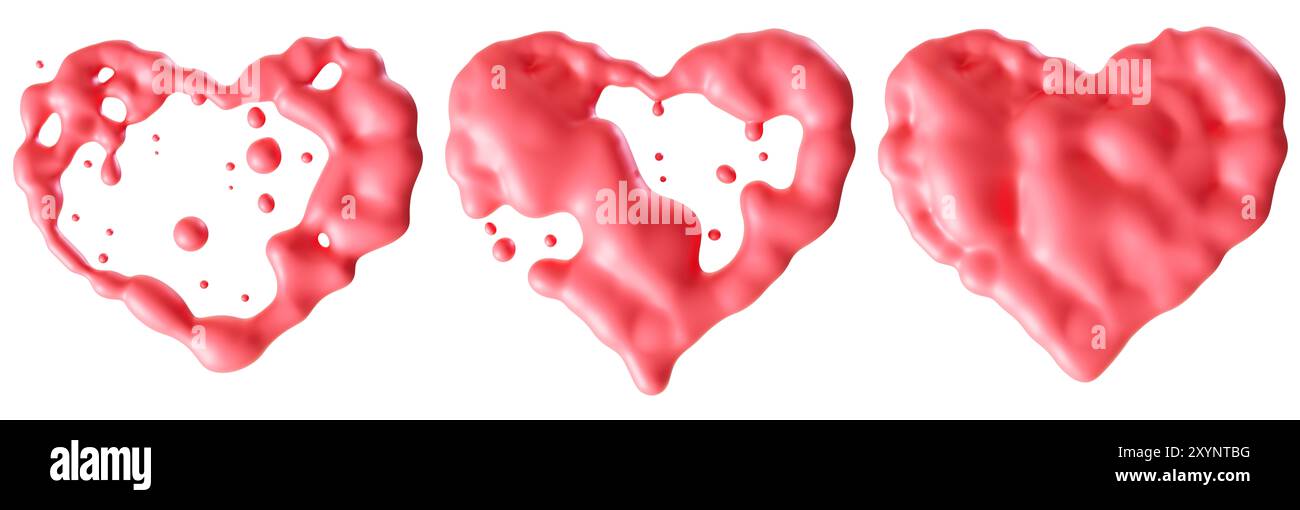 Stylish hearts on pink Cut Out Stock Images & Pictures - Alamy
