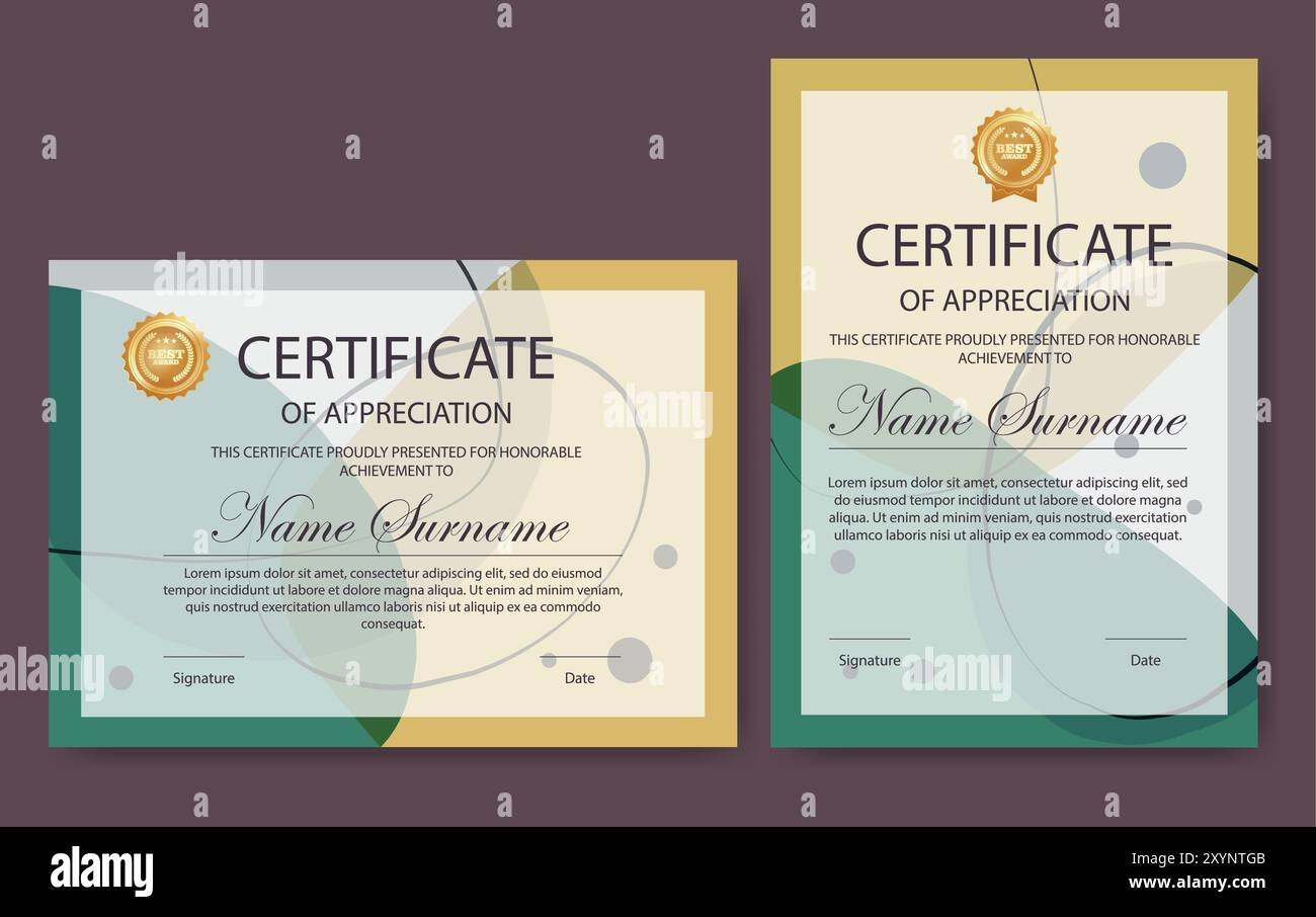 Certificate of appreciation template. Modern abstract corporate diploma ...