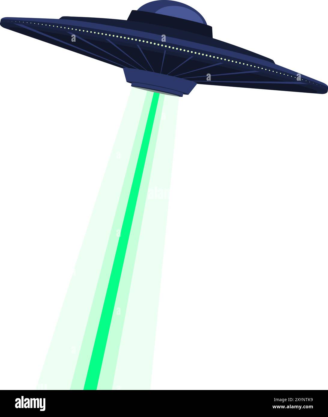 Alien spaceship and laser beam, extraterrestrial invasion concept Stock ...