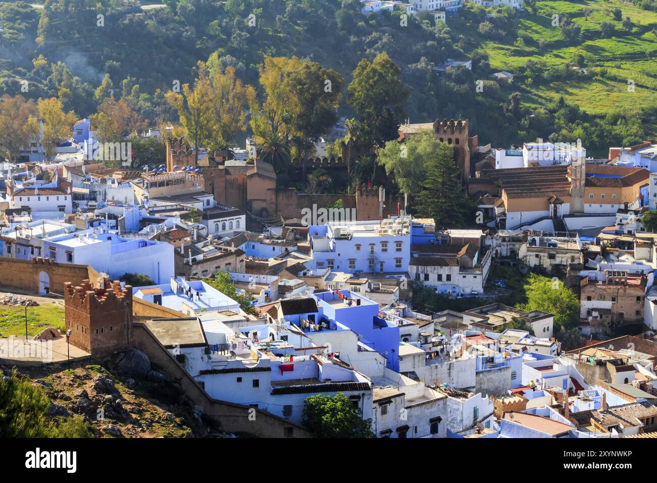 Aerial view of ancient kasbah in chefchaouen, morocco Stock Photo - Alamy