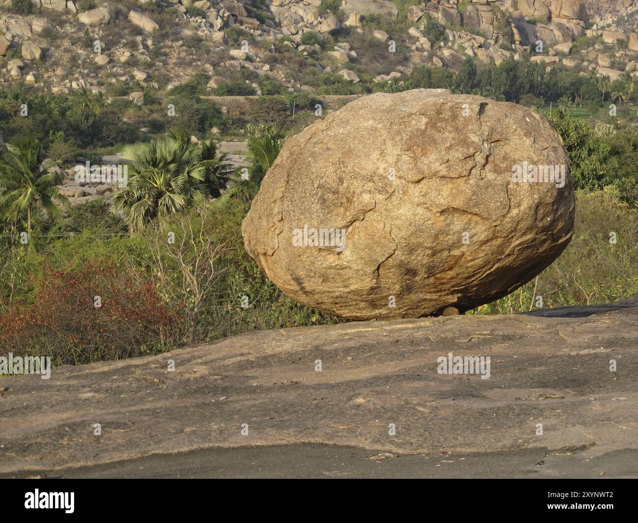 Big round granite boulder in Hampi, India, Asia Stock Photo - Alamy