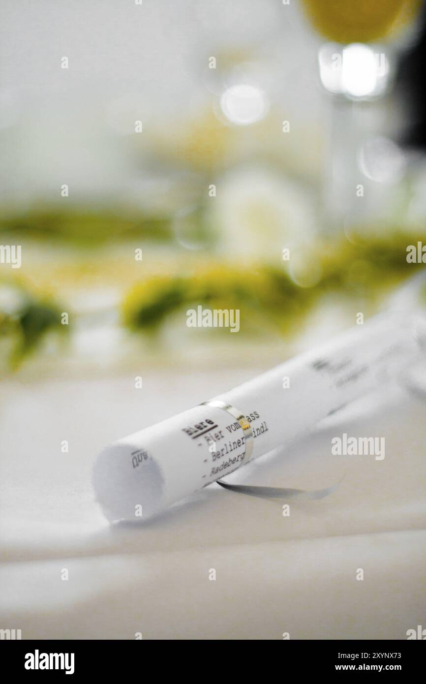 Rolled up menu hi-res stock photography and images - Alamy