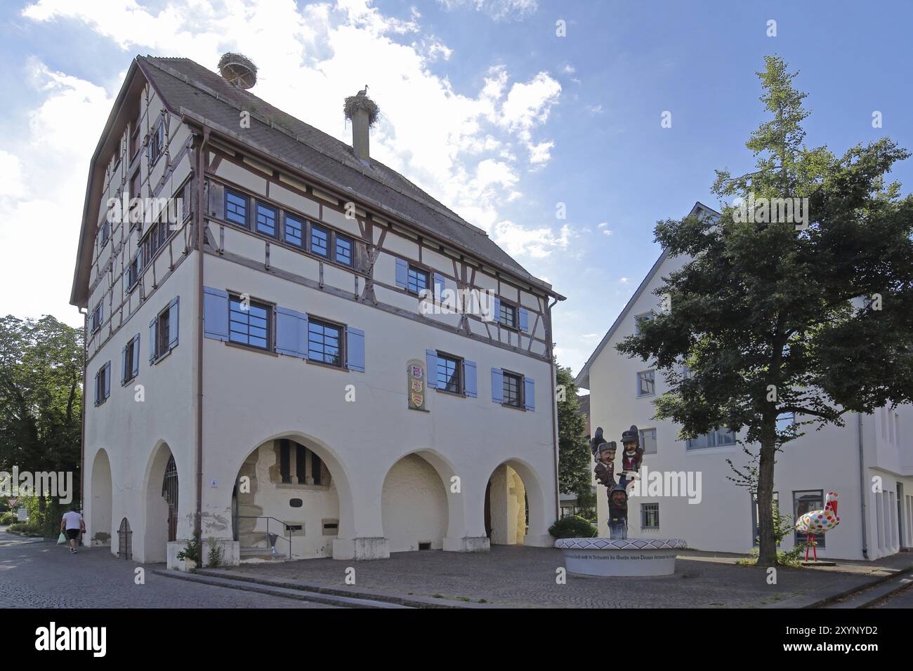 Historic half-timbered house Buchauer built in 1410, Amtshaus, Bad ...