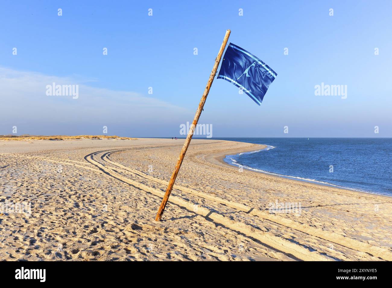 Sylt beach with flag Stock Photo - Alamy