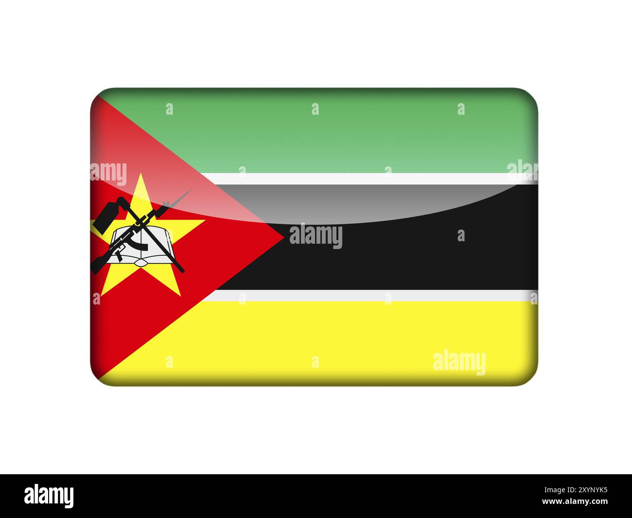 The Mozambique flag in the form of a glossy icon Stock Photo - Alamy