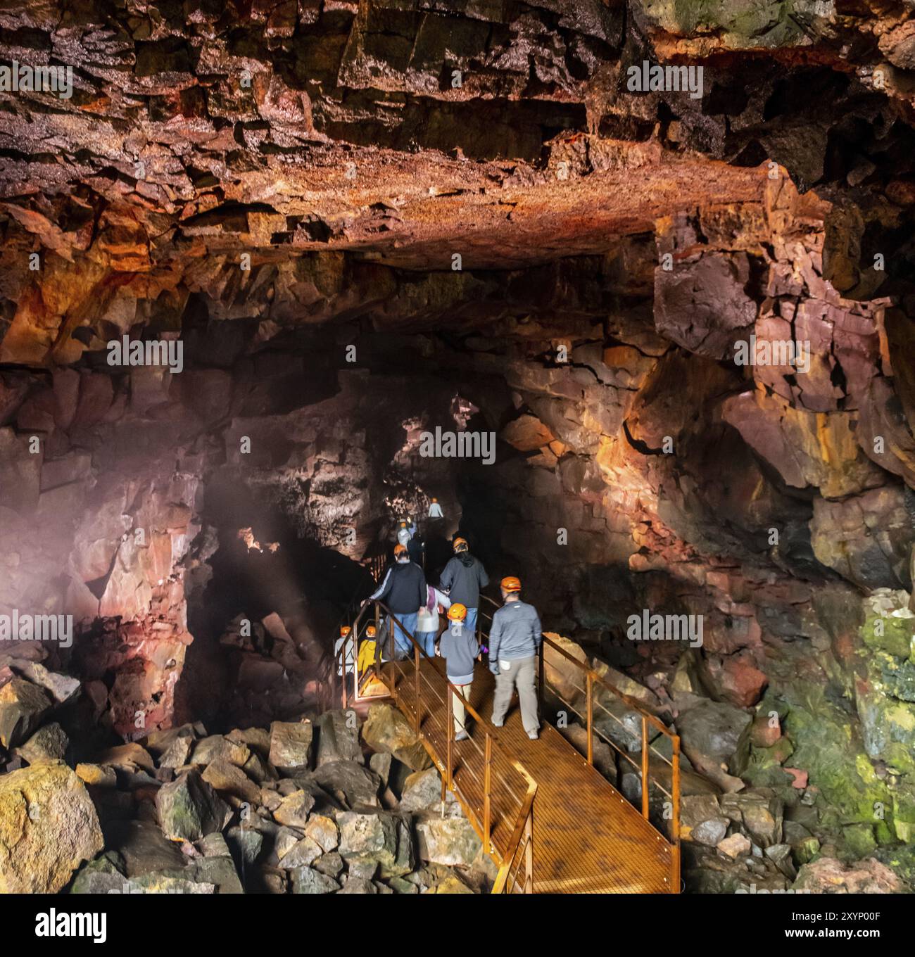 Old Lava cave in Iceland open for tourists Stock Photo - Alamy