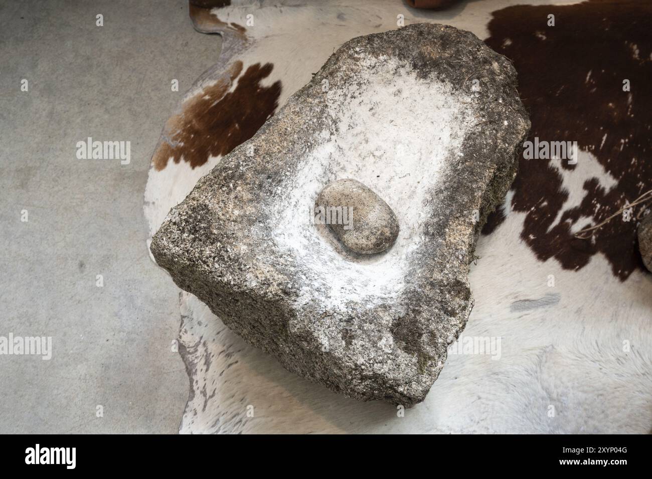 Neolithic hand mill made of granite stone Stock Photo - Alamy
