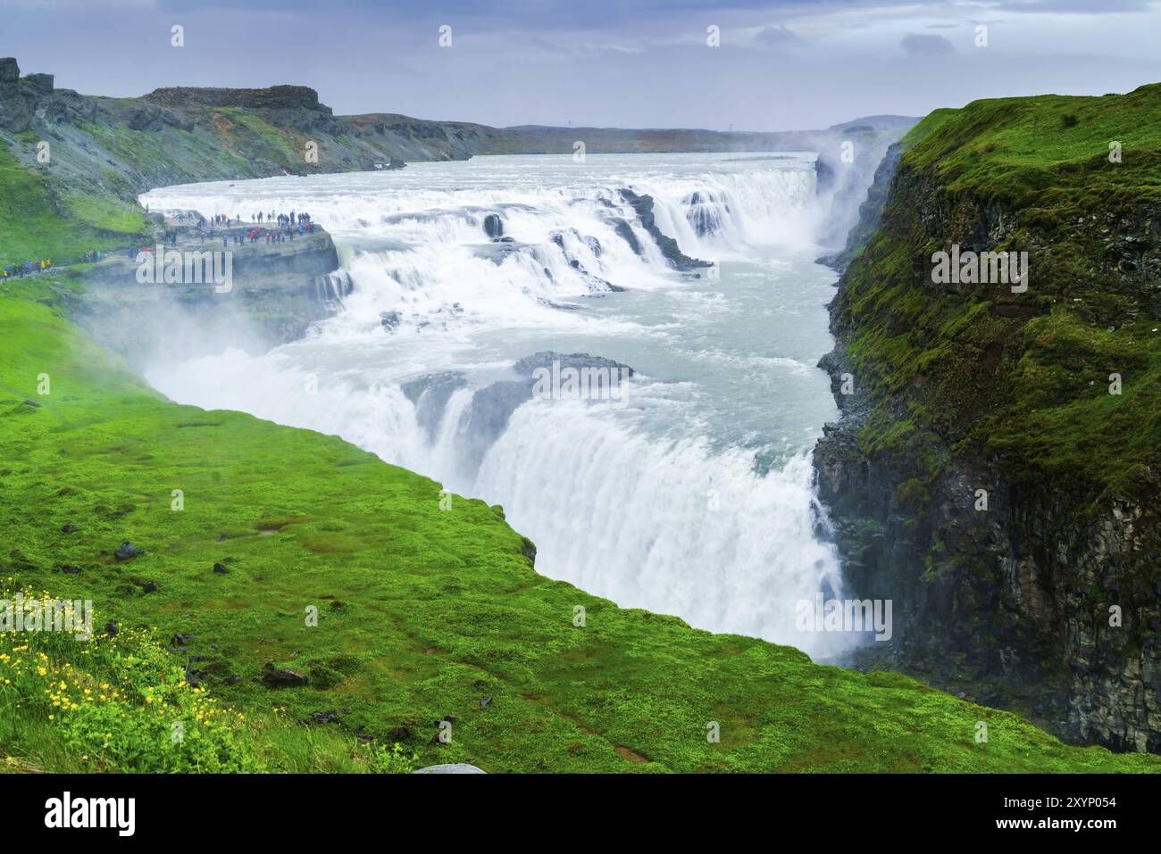 Famous Gullfoss Waterfalls in the canyon of the Hvita river in ...