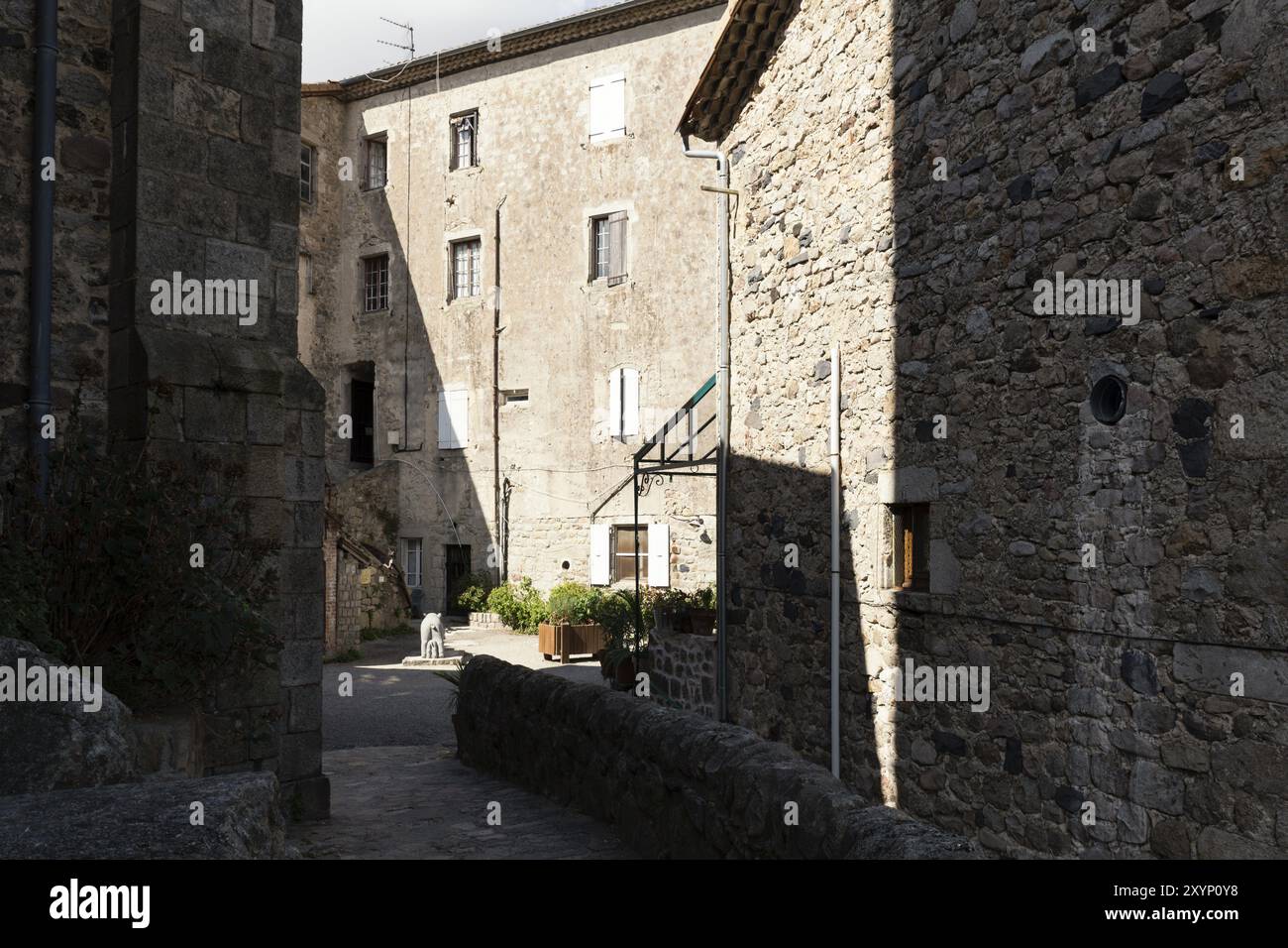 Medieval alley in Antraigues, France, Europe Stock Photo - Alamy